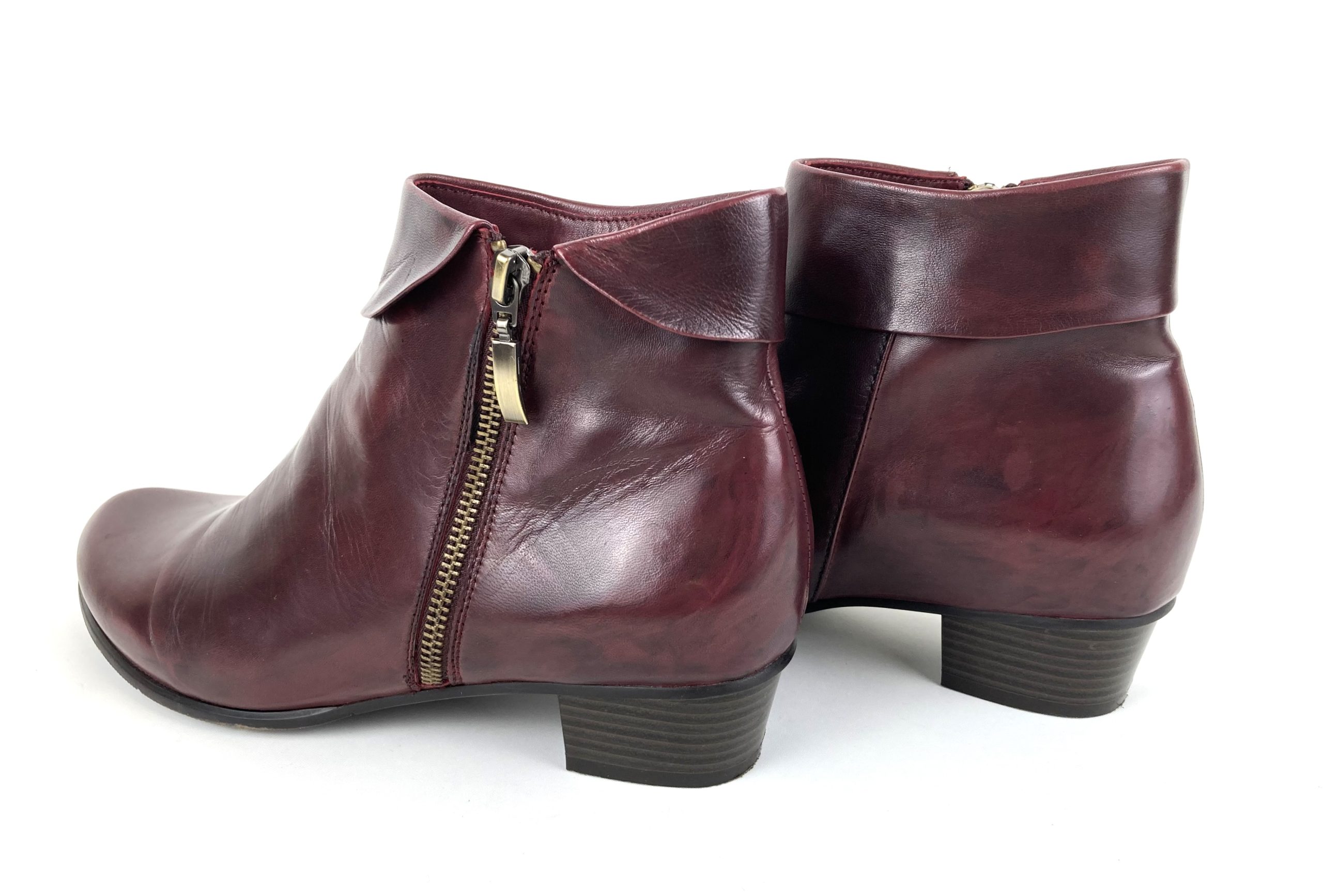 Nelson - Dames enkellaarsjes - Bordeauxrood - Maat 40 - Terre des ...